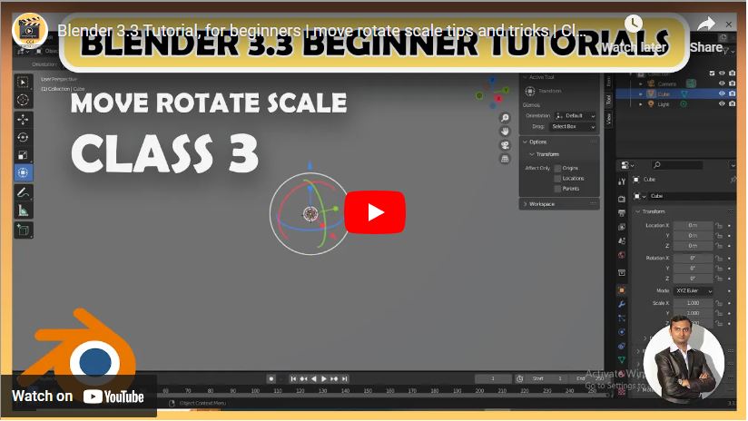 ️ Blender 3.3 Move Rotate Scale Tutorials for Beginners
