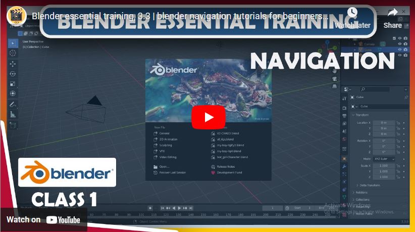 ️ Blender essential training, 3.3 | blender navigation tutorials