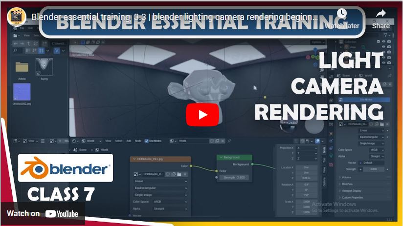 ️ Blender Light Camera Rendering tutorial essential training