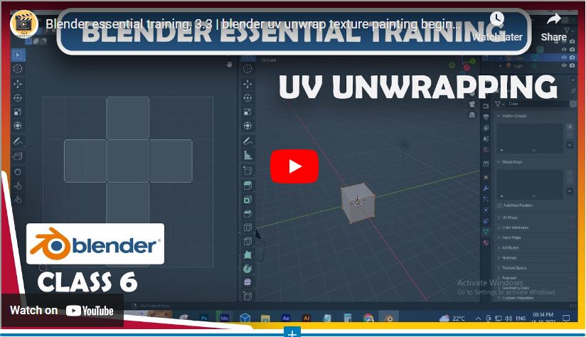 ️ Blender UV unwrap texture tutorial | Blender essential training