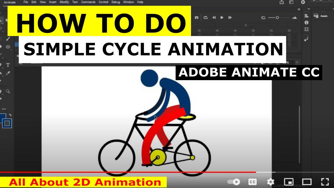 ️ How to animate character cycling bicycle animation Animate CC