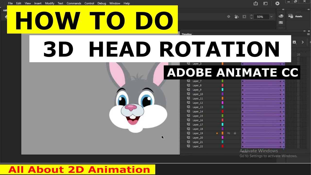 ️ How to do 2d character head turn in Adobe Animate cc