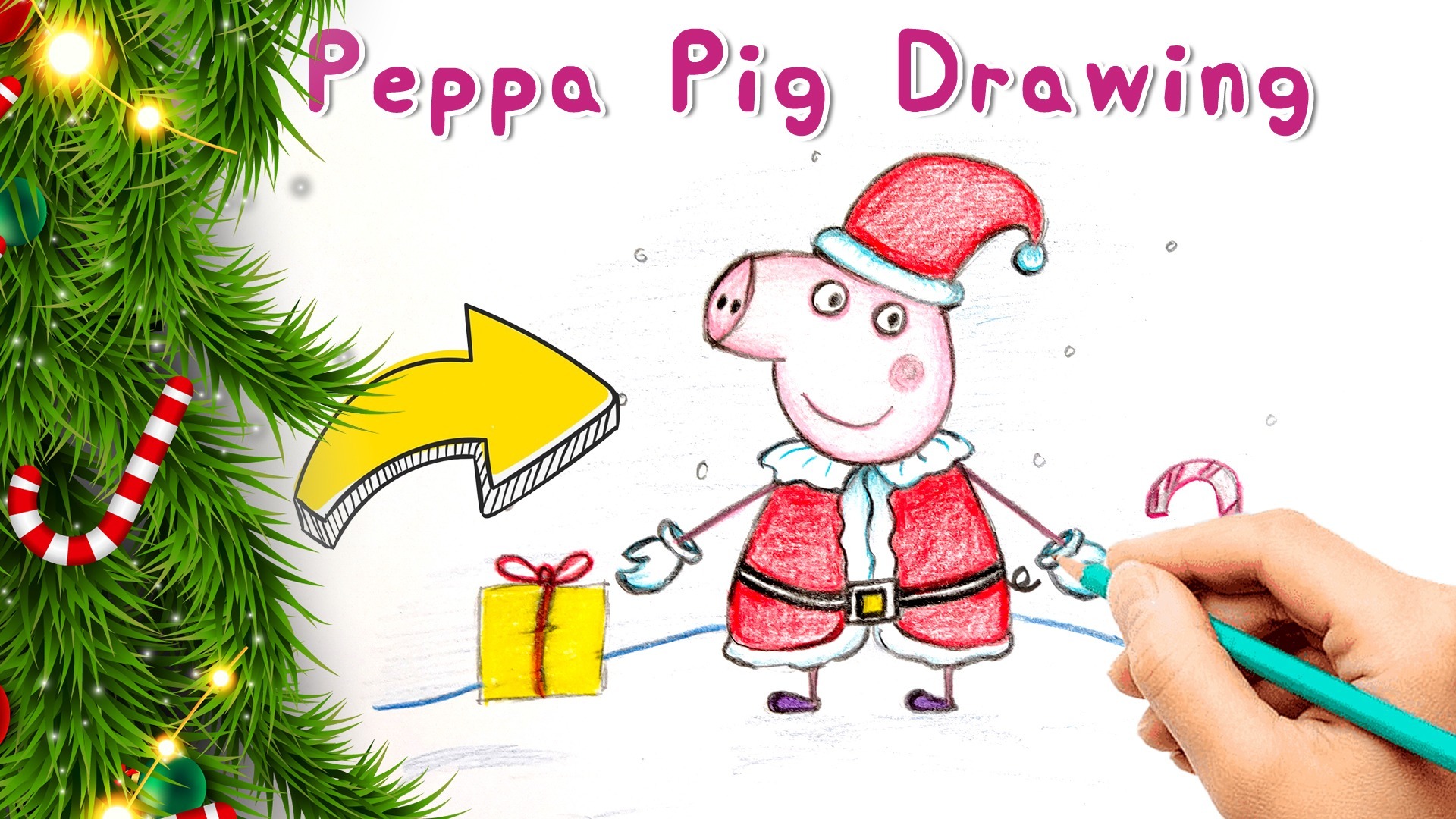 Peppa Pig and Santa Claus Drawing for kids Easy Peasy and Fun!