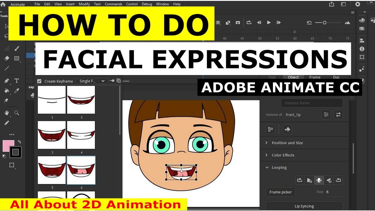 ️ Changing facial mouth expression in Adobe Animate